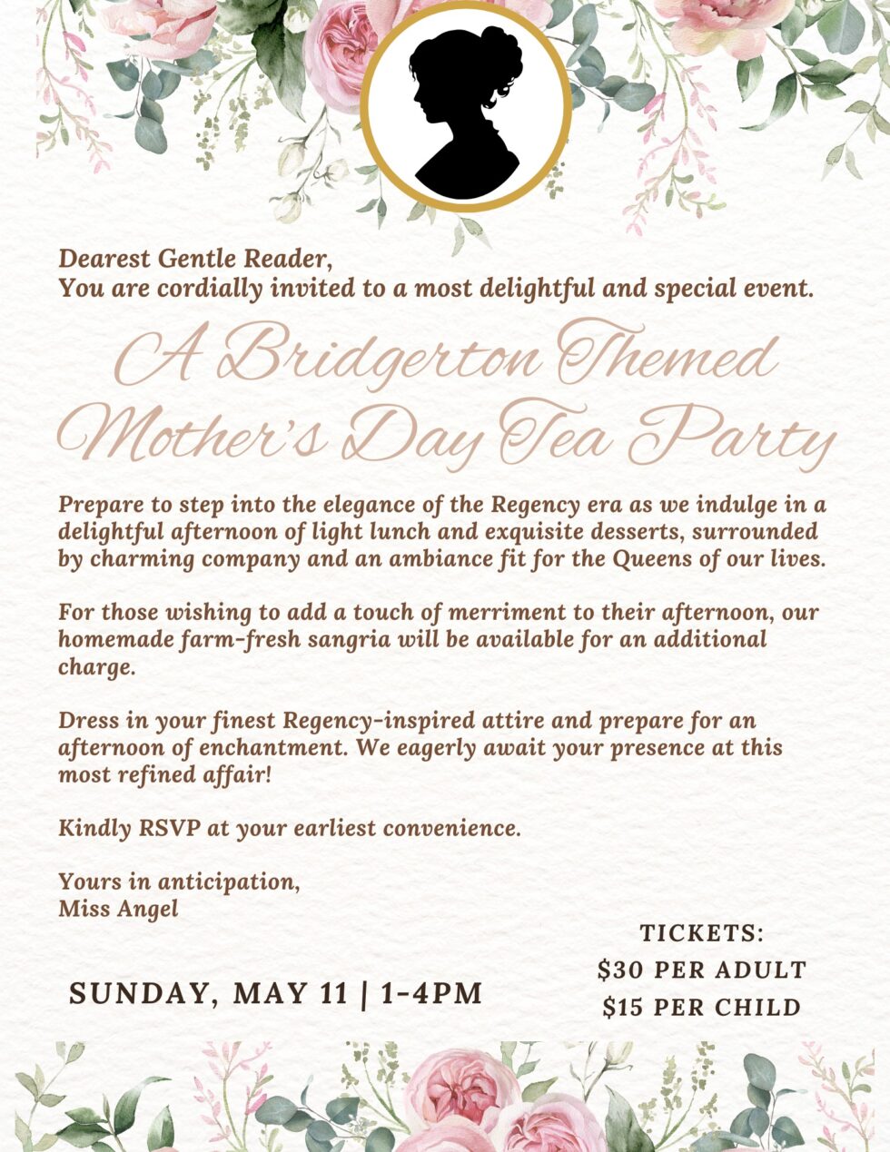 Bridgerton Themed Mother's Day Tea Party - Miss Angel's Heavenly Pies Inc.